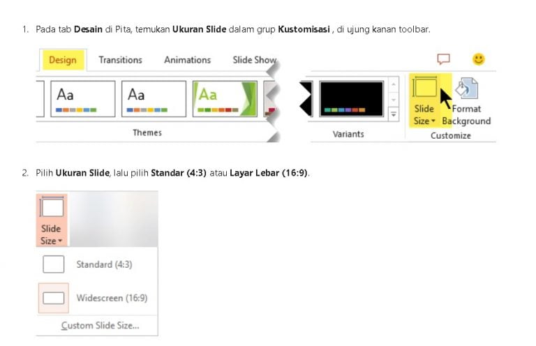 Cara Mengganti Ukuran Slide Power Point - HAJARSABRANI